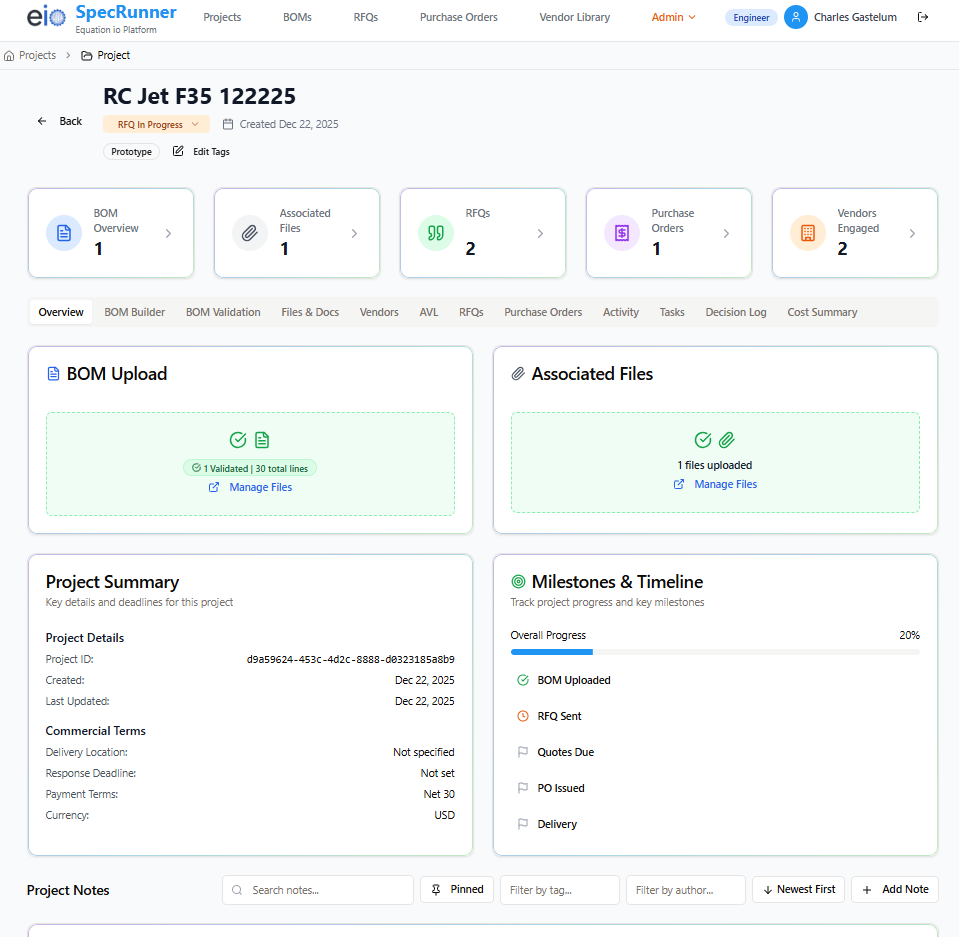 Equation io - Manufacturing Procurement Platform
